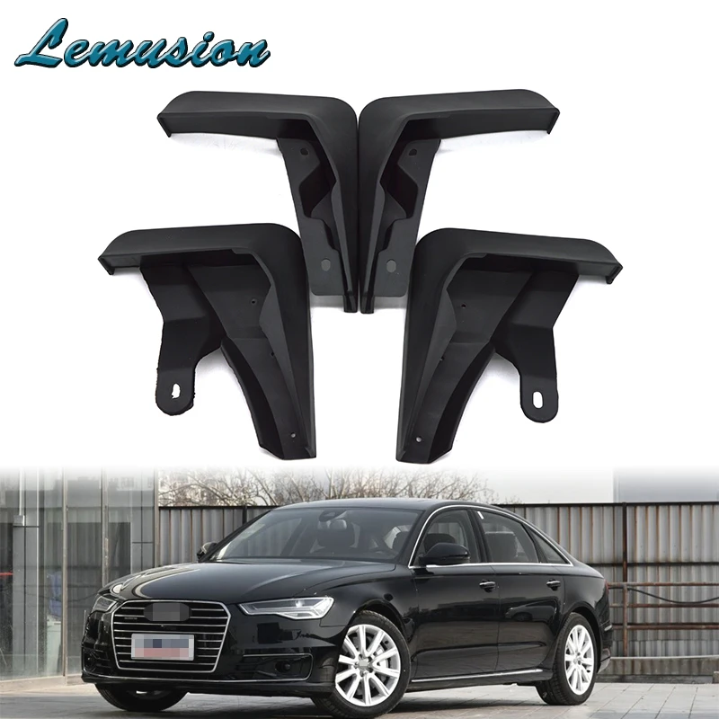 1Set Car Front Rear Mudguards For Audi A6 2016 2017 2018 A6L Mud Flap ...
