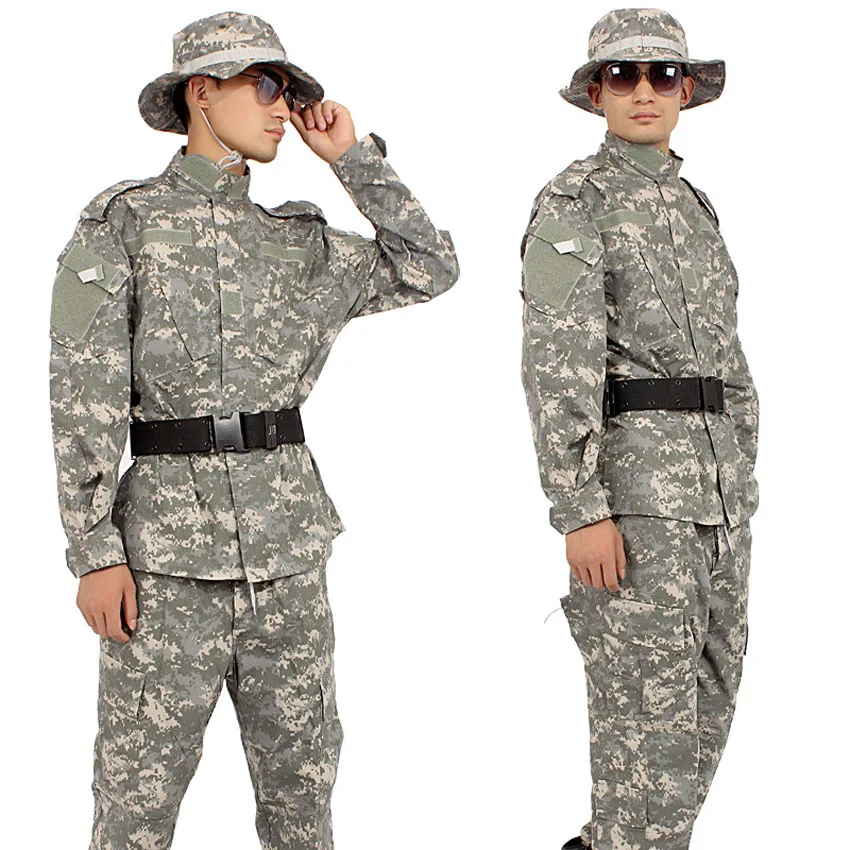 ACU Men Army Suit Military Uniform Grey 3D Python Print Camouflage Male ...