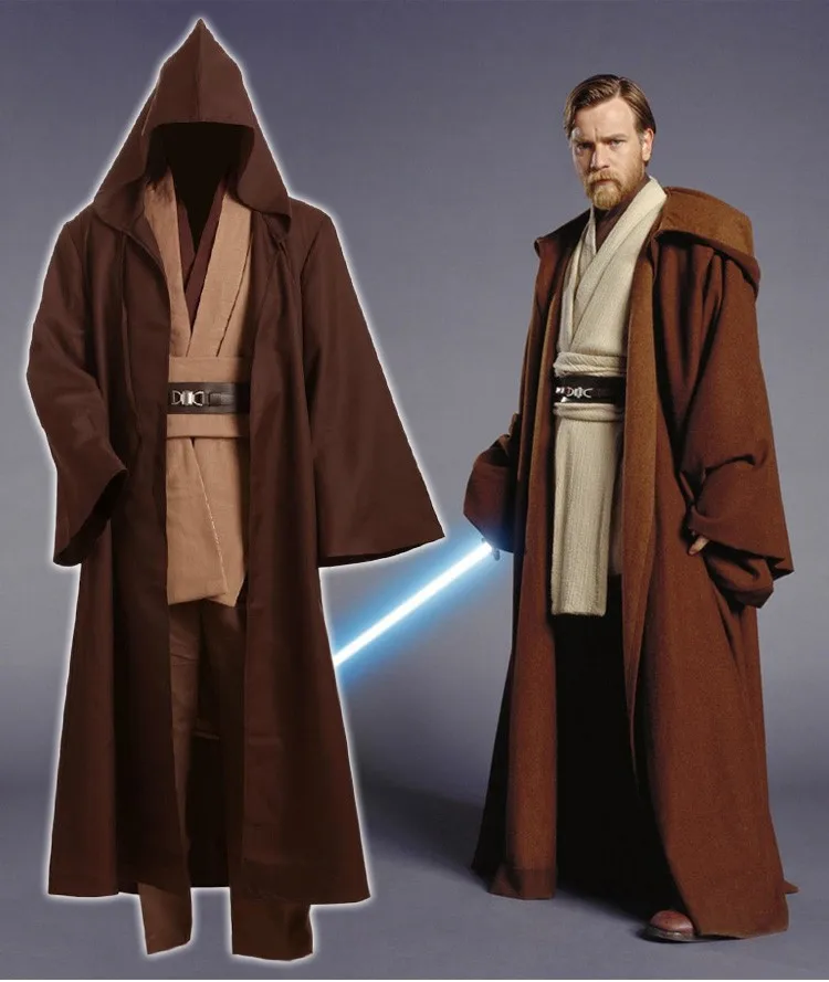 Star wars adulto homens obi wan kenobi jedi túnica com capuz robe ...