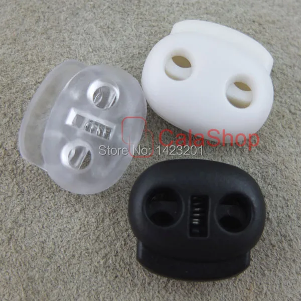 50 Pcs / Lot Cord Lock Double Holes Oval Shape Bean Toggles Stopper ...