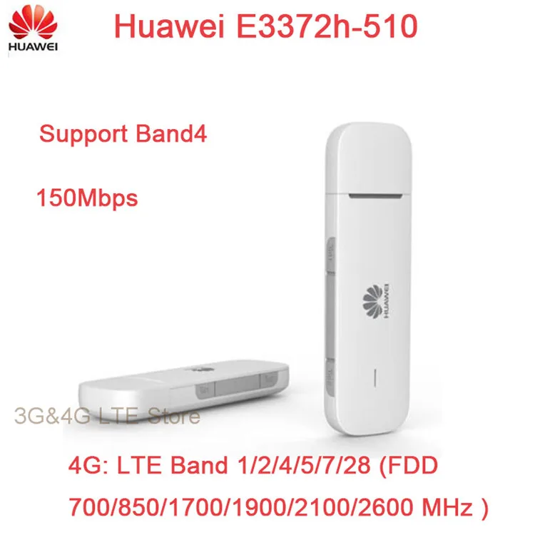 Dhl livre 100 pçs/lote huawei E3372h 510 lte banda 1/2/4/5/7/28 fdd700 ...