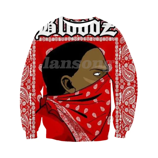 blood gang 3d print t shirts/sweatshirts/hoodies/pants men harajuku ...