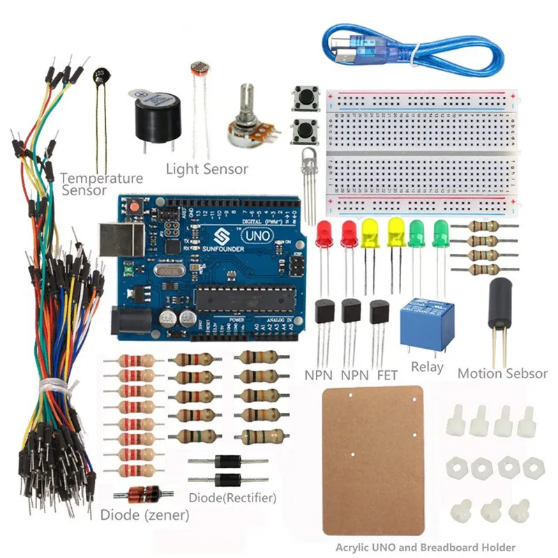 Sunfounder Universal Starter Kit For Arduino With Uno R3 Board In