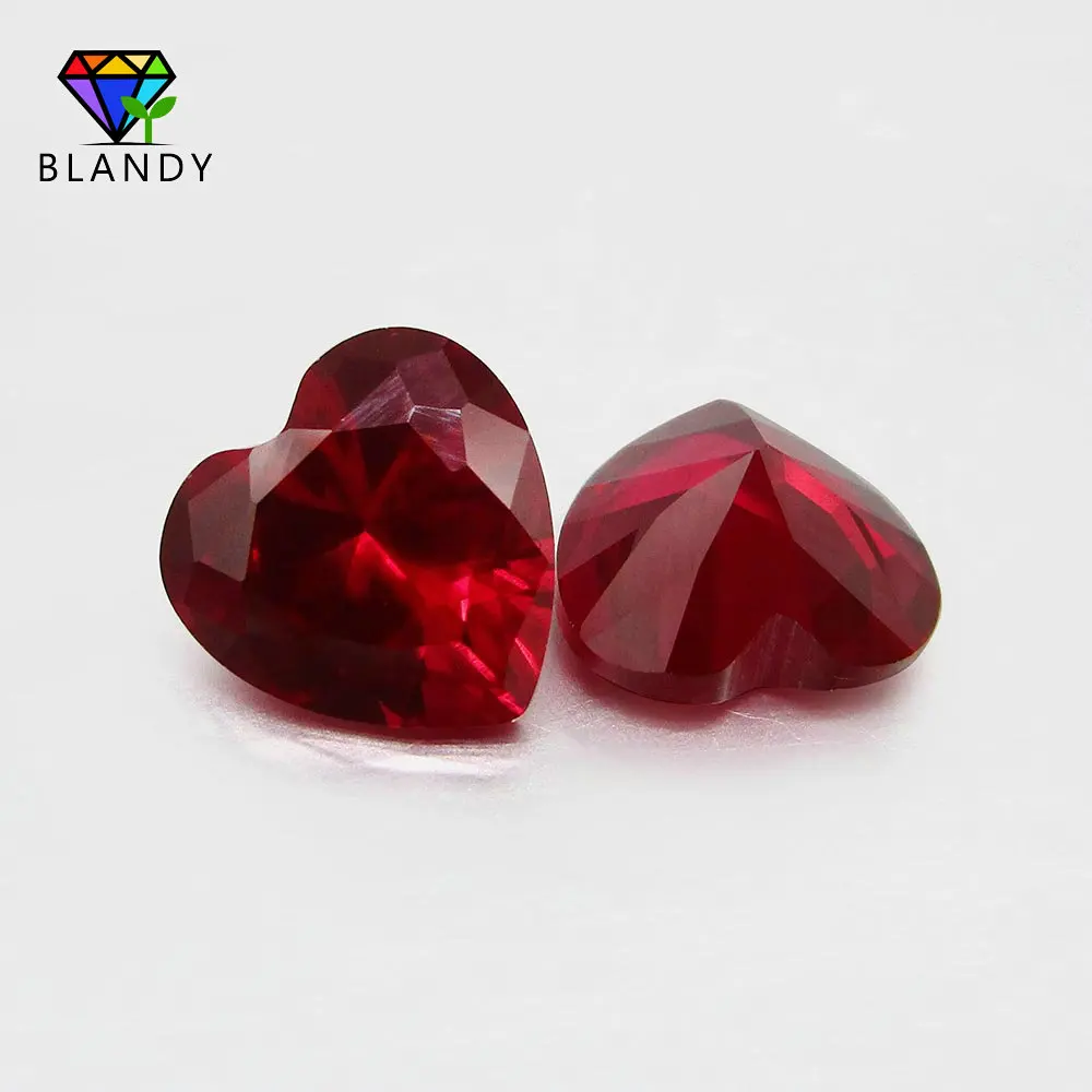 Free-Shipping-5-Red-Stone-3x3-10x10mm-Heart-Cut-Red-Gems-Synthetic ...