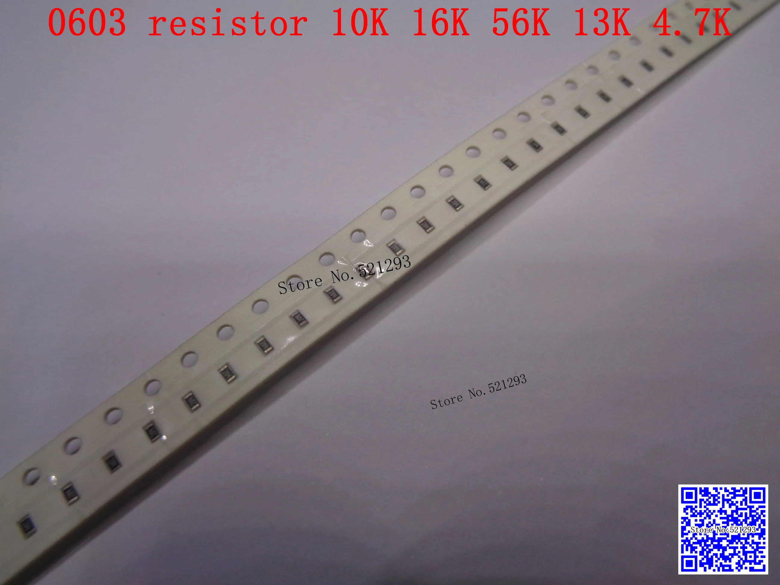 0603 F SMD resistor 1/10W 10K 16K 56K 13K 4.7K ohm 1% 1608 Chip ...