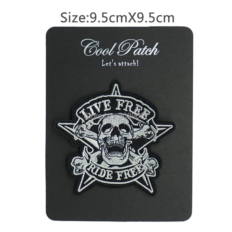 3.9" Live Free Ride Free Biker Vest Tattoo Cool Applique Iron-on ...