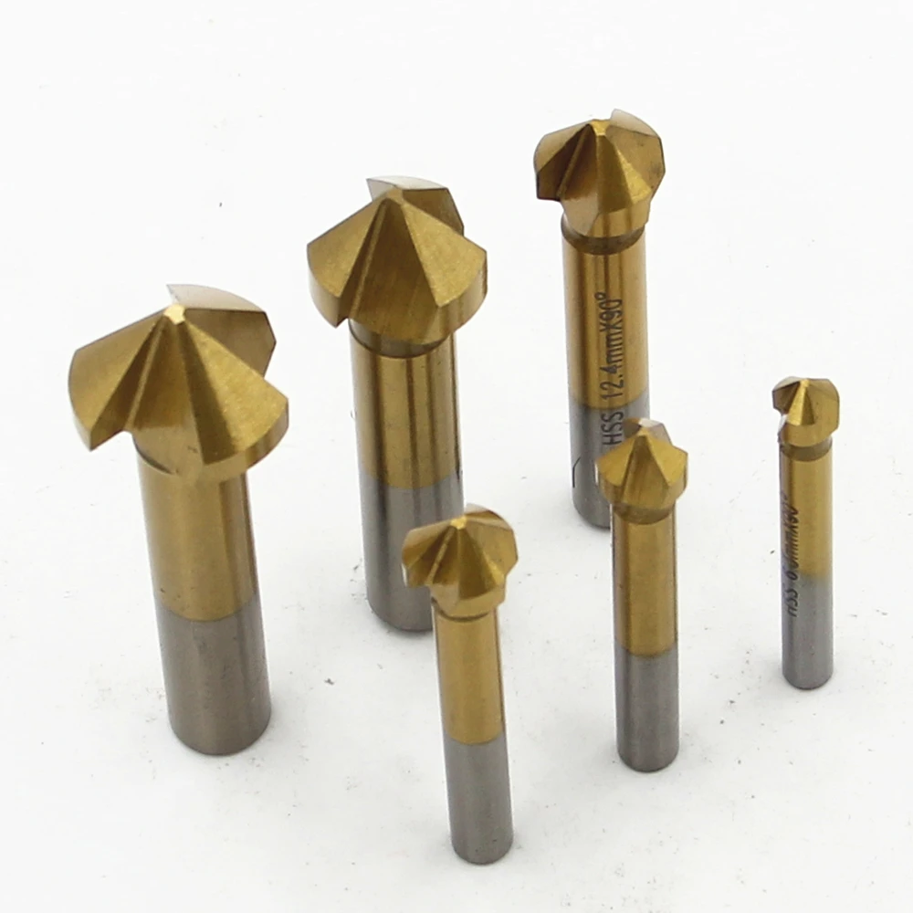 Round-Shank-6pcs-Set-3-Flute-HSS-Hard-Metals-Titanium-Three-Edge ...