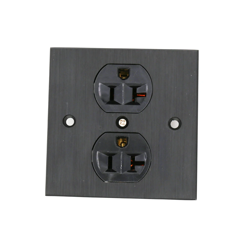 Black 86mm*86mm One Piece Us Ac Power-receptacles Wall Outlet Audio ...