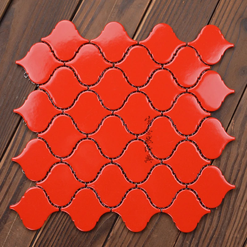 China Red Ceramic mosaic tiles for restaurant Bar Bathroom ShoweWall ...