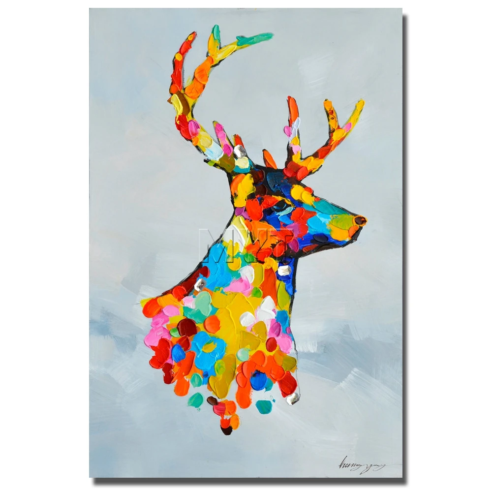 Abstract deer head decorative wall picture by hand drawing large size ...