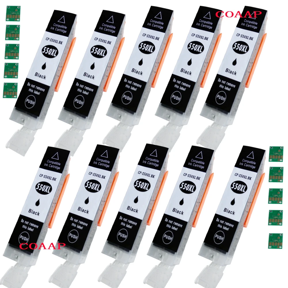 10pk Compatible canon PGI550 Black ink cartridge PGI 550 XL for PIXMA ...