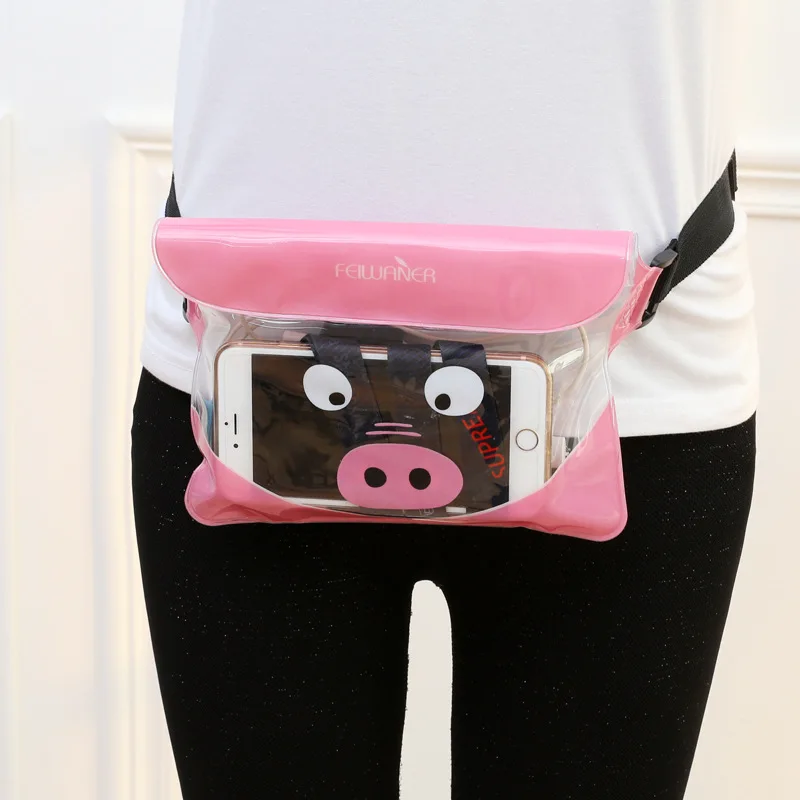 Waterproof PVC Transparent Bag Cute Animal Waist Packs Fanny Unisex ...