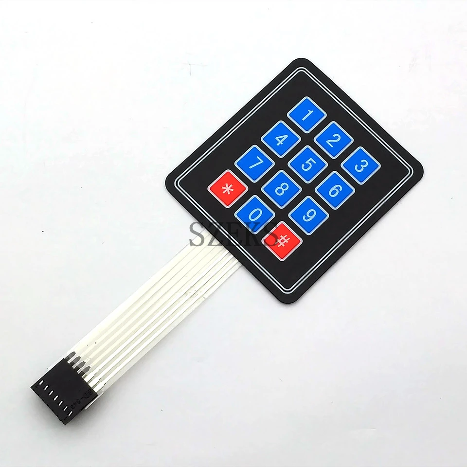 4x3 Matrix Array 12 Key Membrane Switch Keypad Keyboard 34 Control Panel Microprocessor