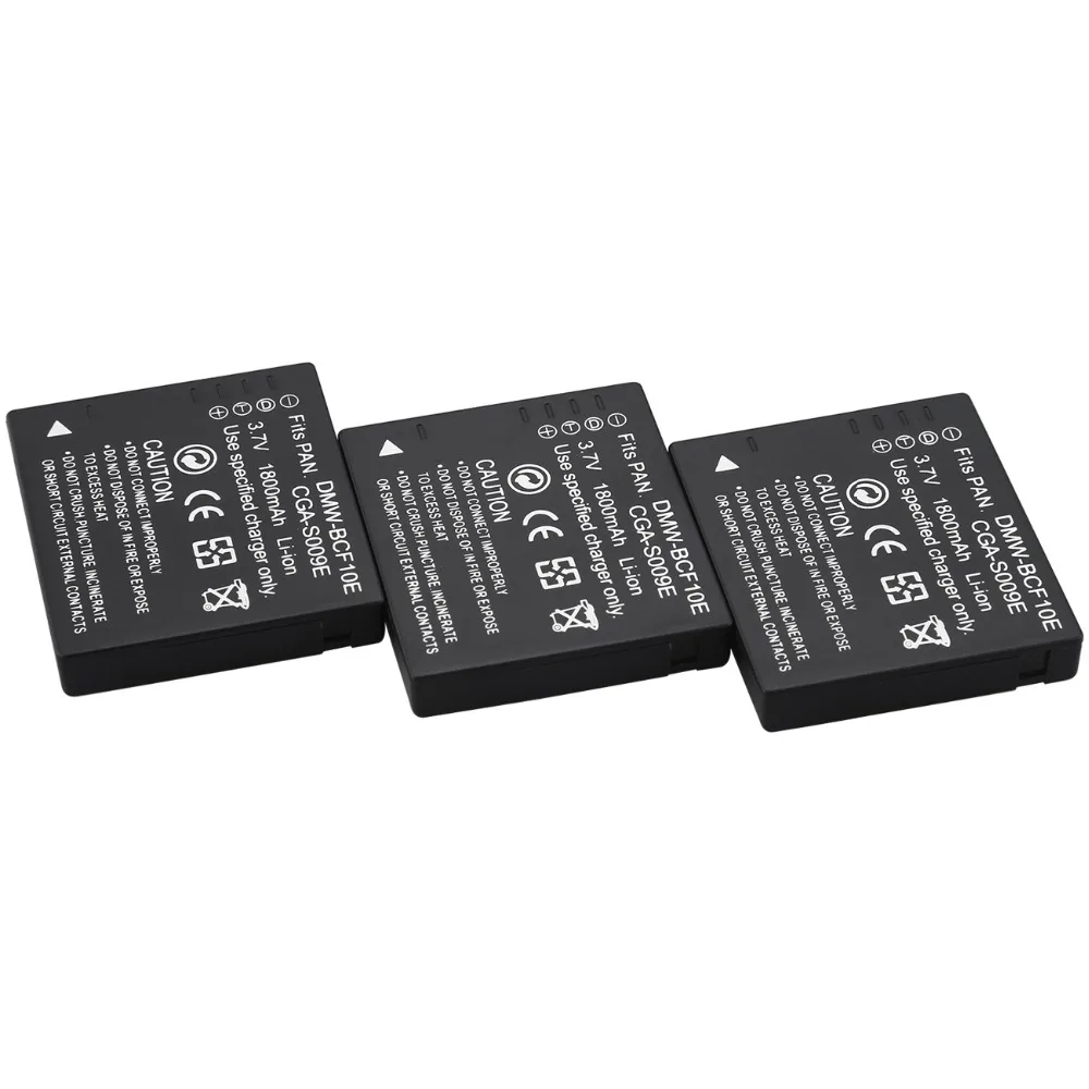 3x Probty DMW BCF10E DMW BCF10e Cam baterías para Panasonic DMC FS12 ...