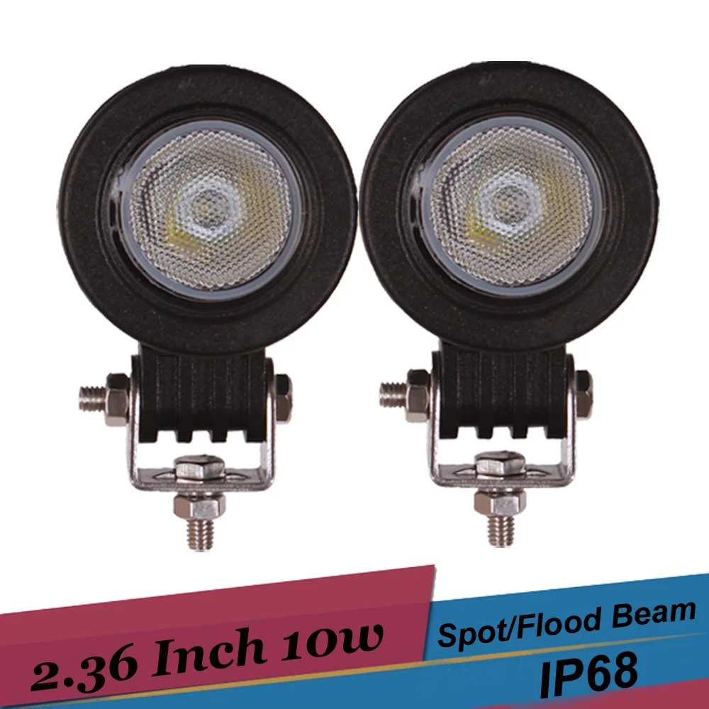 10W Motorcyle LED Auxiliary Headlight Fog Lights Offroad Driving Light ...