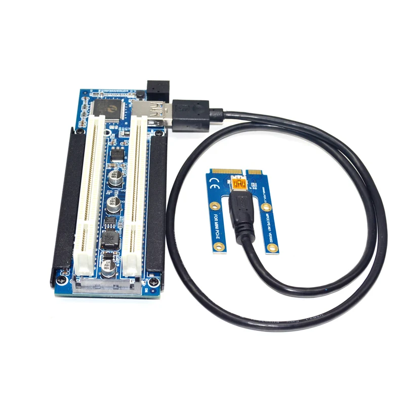 มินิ PCI e Dual PCI Adapter mini PCIE Riser PCI Slot สำหรับ Capture ...