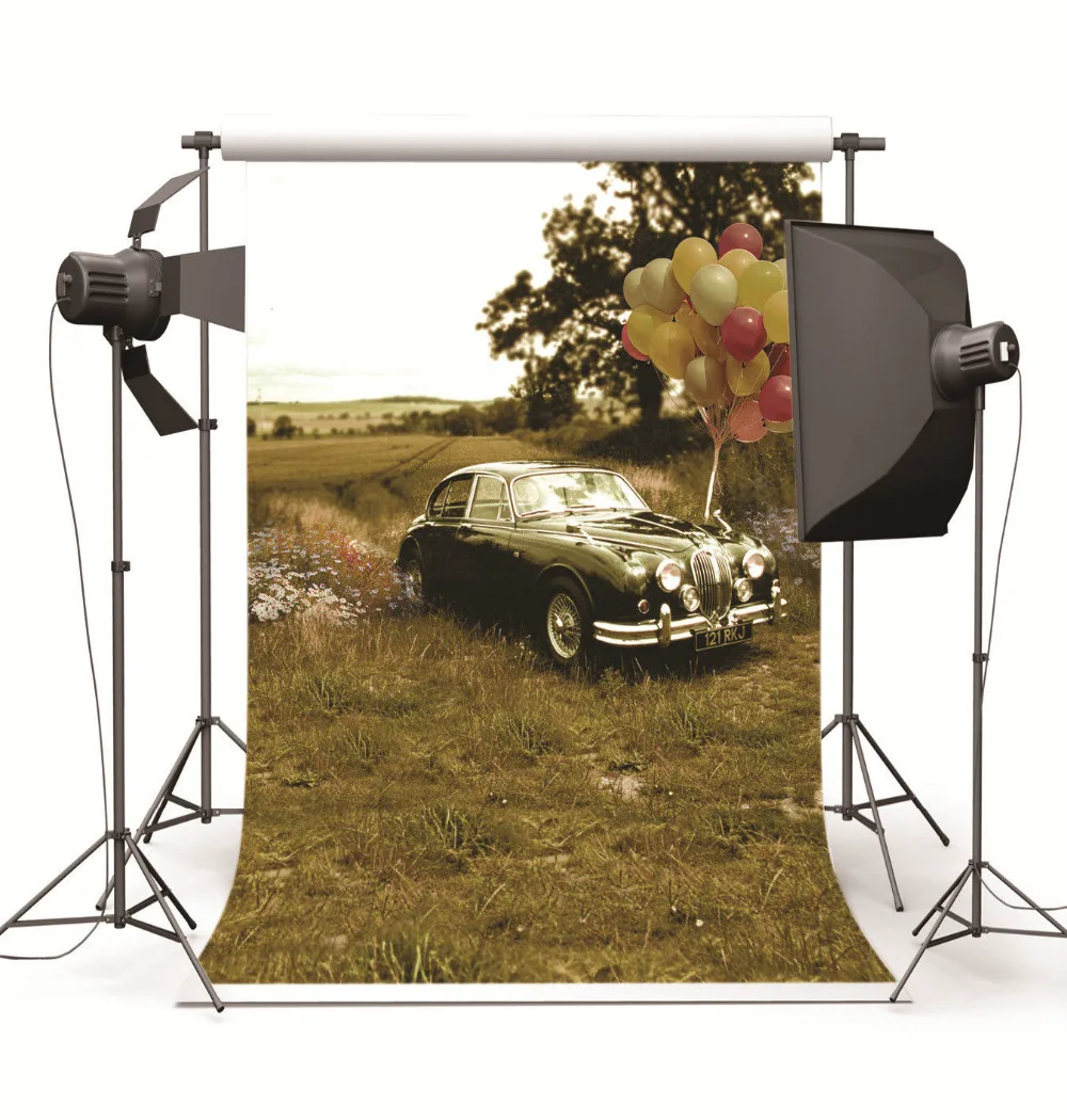 Customized-Computer-Printed-Photography-Background-Outdoor-Retro-Car ...