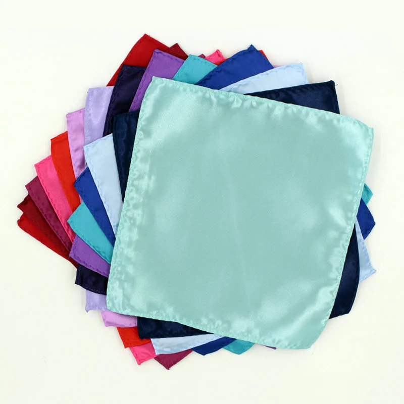 Mens Plain Pocket Square Shiny Hankerchief Table Napkin Mocketer ...