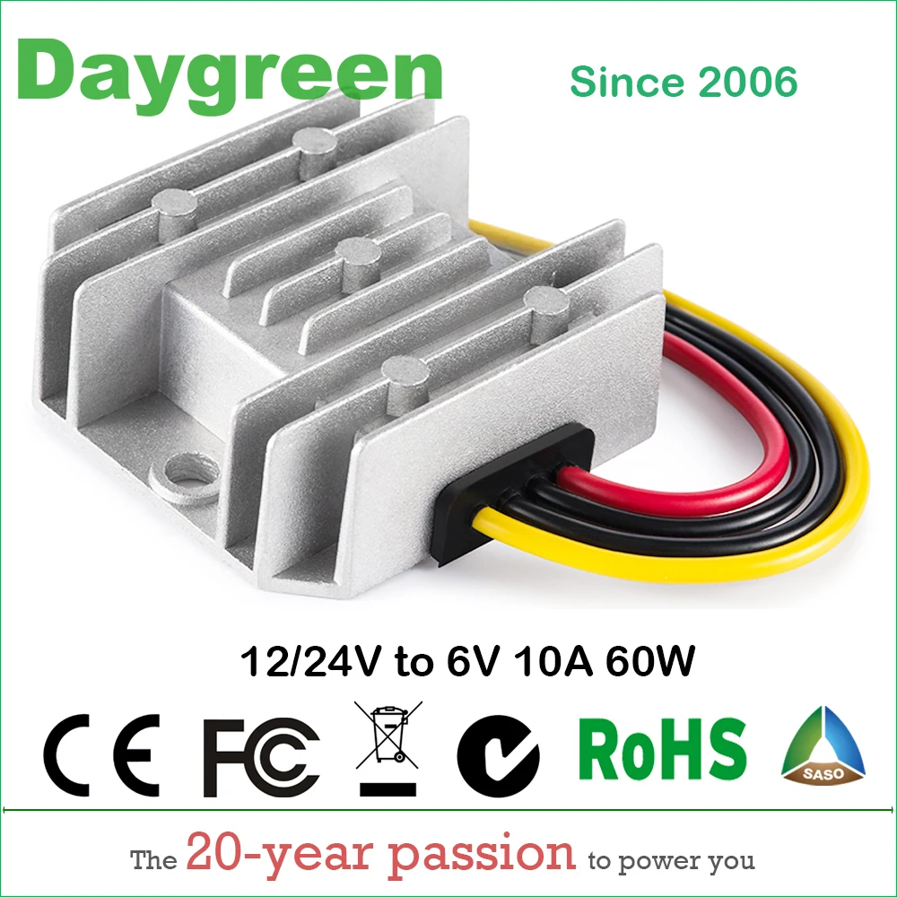 12V to 6V 24V to 6V 10A DC DC Converter Step Down 60W daygreen Newest ...