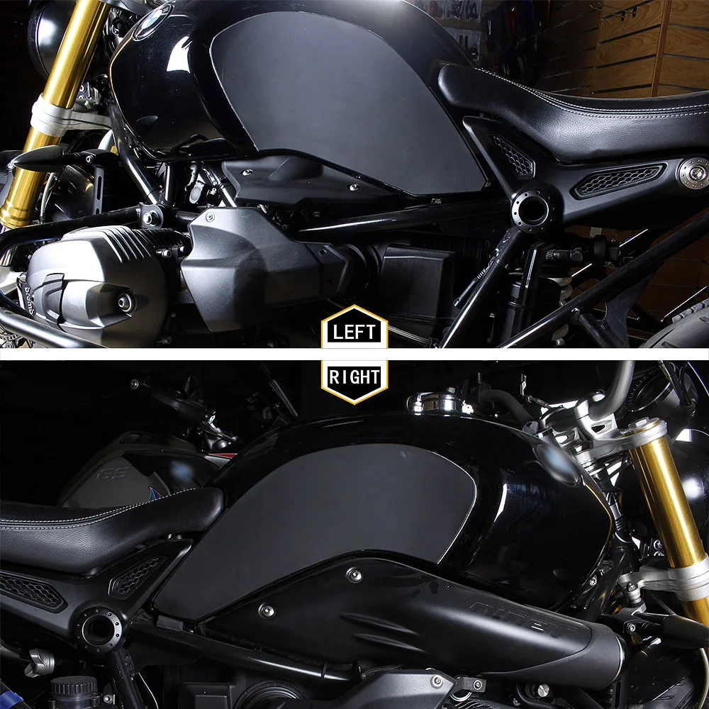 Motorcycles Fuel tank sticker cover 2 pieces left & right Black Gas ...