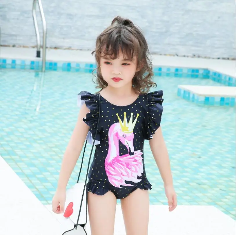 toddler swimwear 2019 summer girls fashion new dots sw print ruffles ...