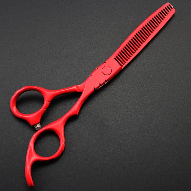 Customize Upscale 440c 6 '' red hair scissors set cutting barber makeup ...