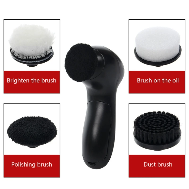 Handheld Automatic Electric Shoe Brush Shine Polisher 5AA Battery Power ...