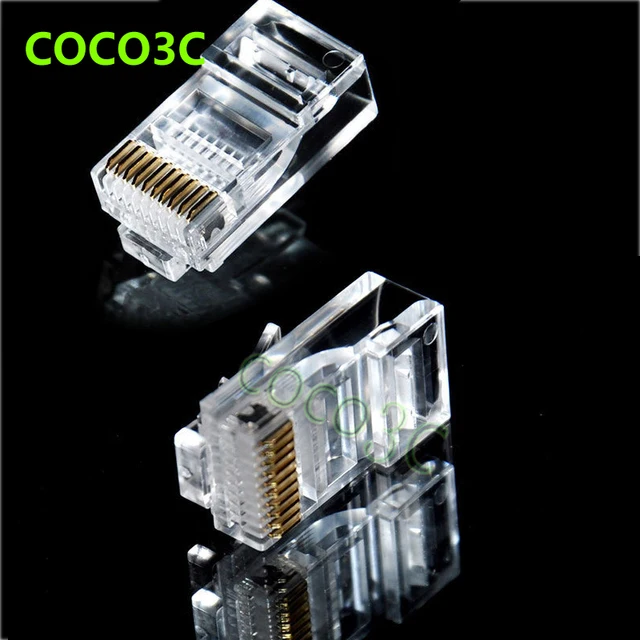 1000pcs RJ48 Modular Plug Stranded RJ 48 Male 10P10C Round Network ...