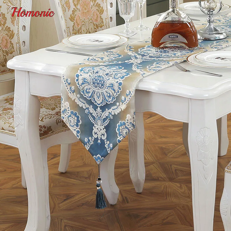 Modern european style table runners simple embroidery tablecloth ...