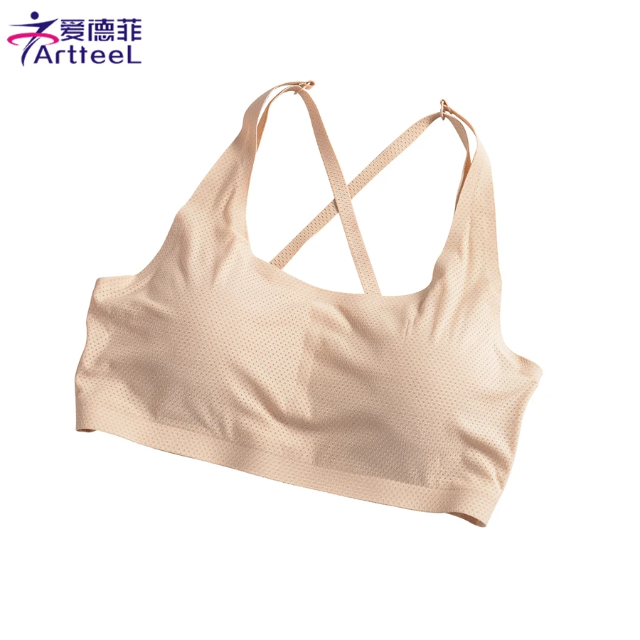 Sexy Women Bras Vest Fitness Stretch Mesh Bra Seamless Bralette Bustier ...
