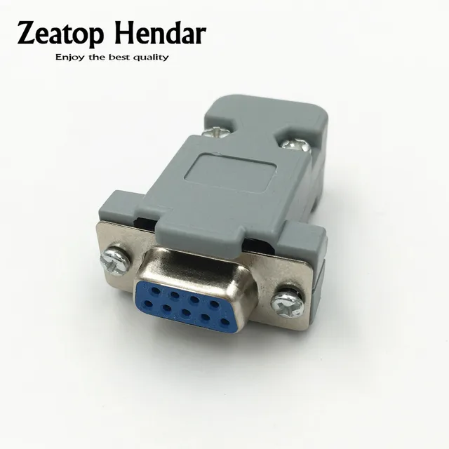 9 Pin D Sub Connector Metalized D-Sub DB9pin/DE9 Shielded Plastic Hood ...