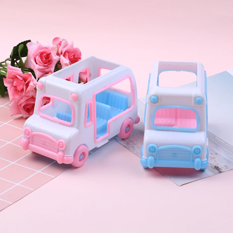 Car Plastic Car Model Baby House Game Toy Mini Bus Plastic Model House ...