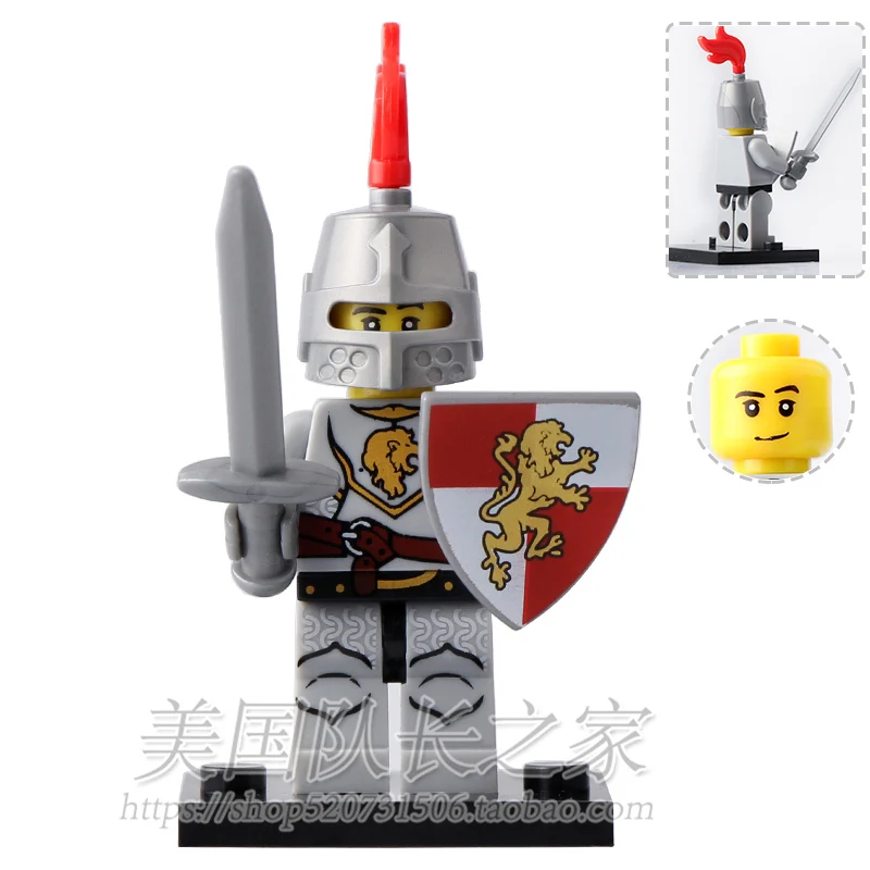 Single Sale Series Kingdoms Lion Knight Medieval Rome Knight minifig ...