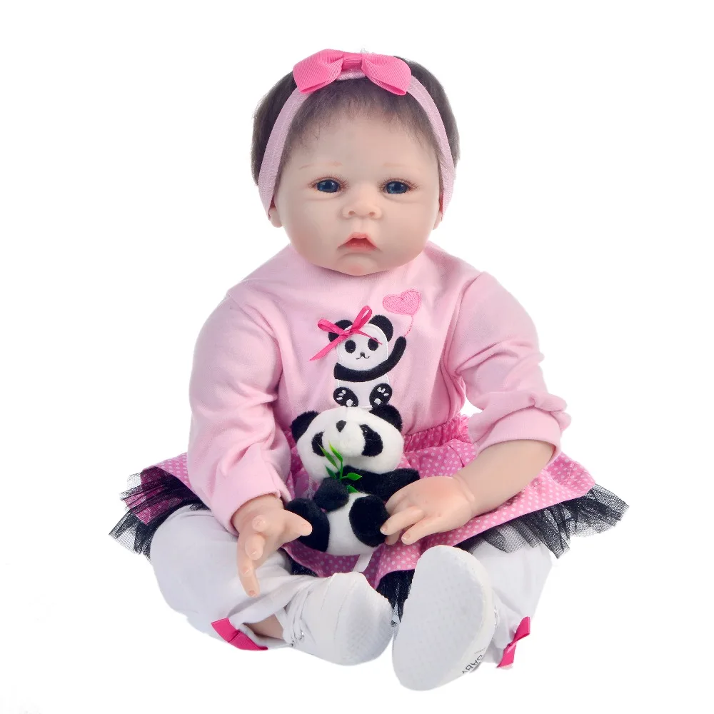 55 cm modelagem Brinquedos Boneca Reborn Bebê Silicone Macio boneca ...