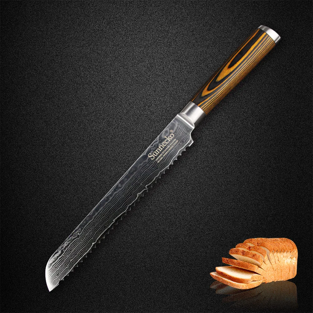 SUNNECKO 8 "Brot Messer Küche Messer Japanischen Damaskus VG10 Stahl ...