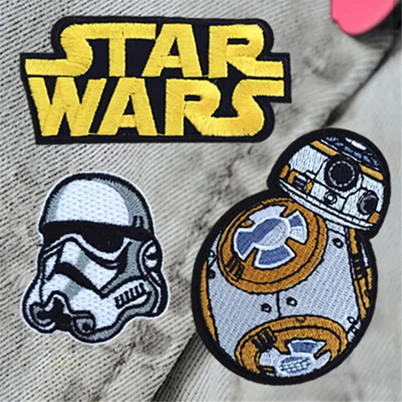 3pcs 5.9*8.5CM Customized Star Wars Logo Patch Heat Transfer Iron Sew ...