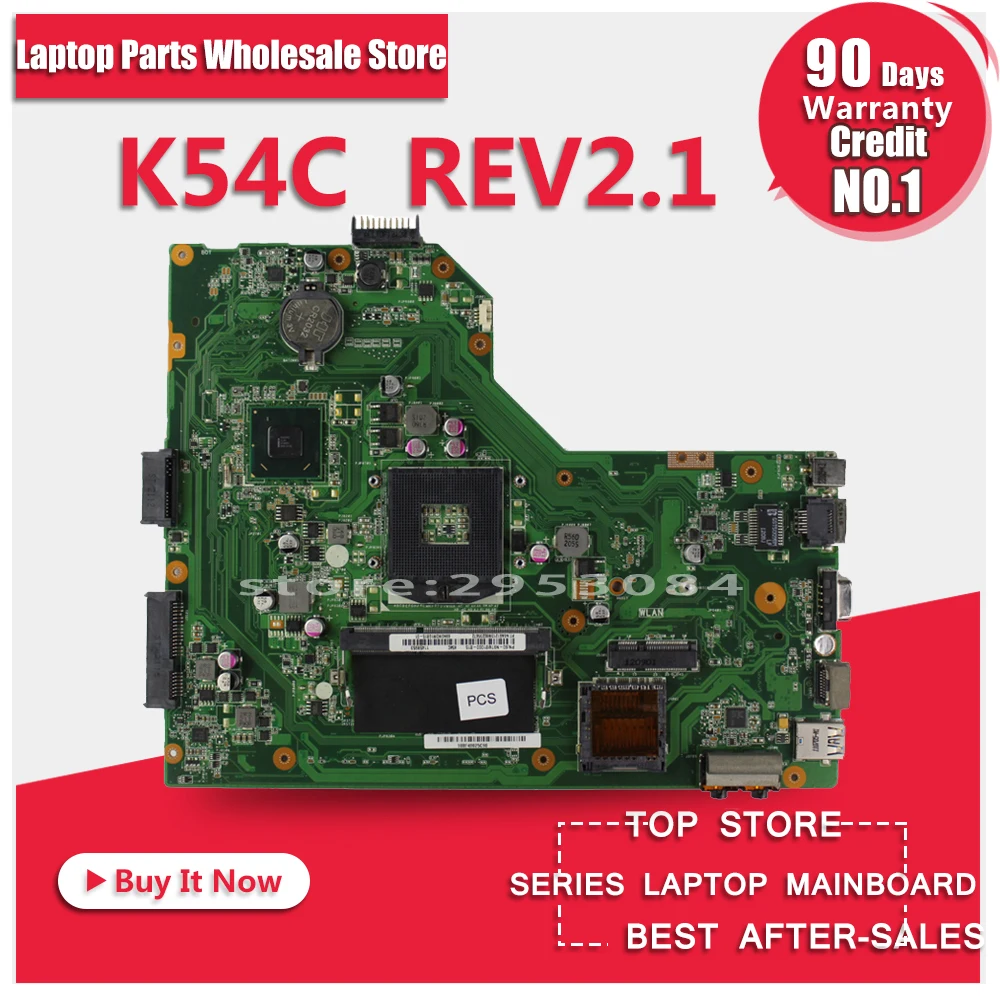 Para Asus K54C X54C laptop motherboard K54C Rev: 2.1 HM65 PGA989 USB3.0 ...