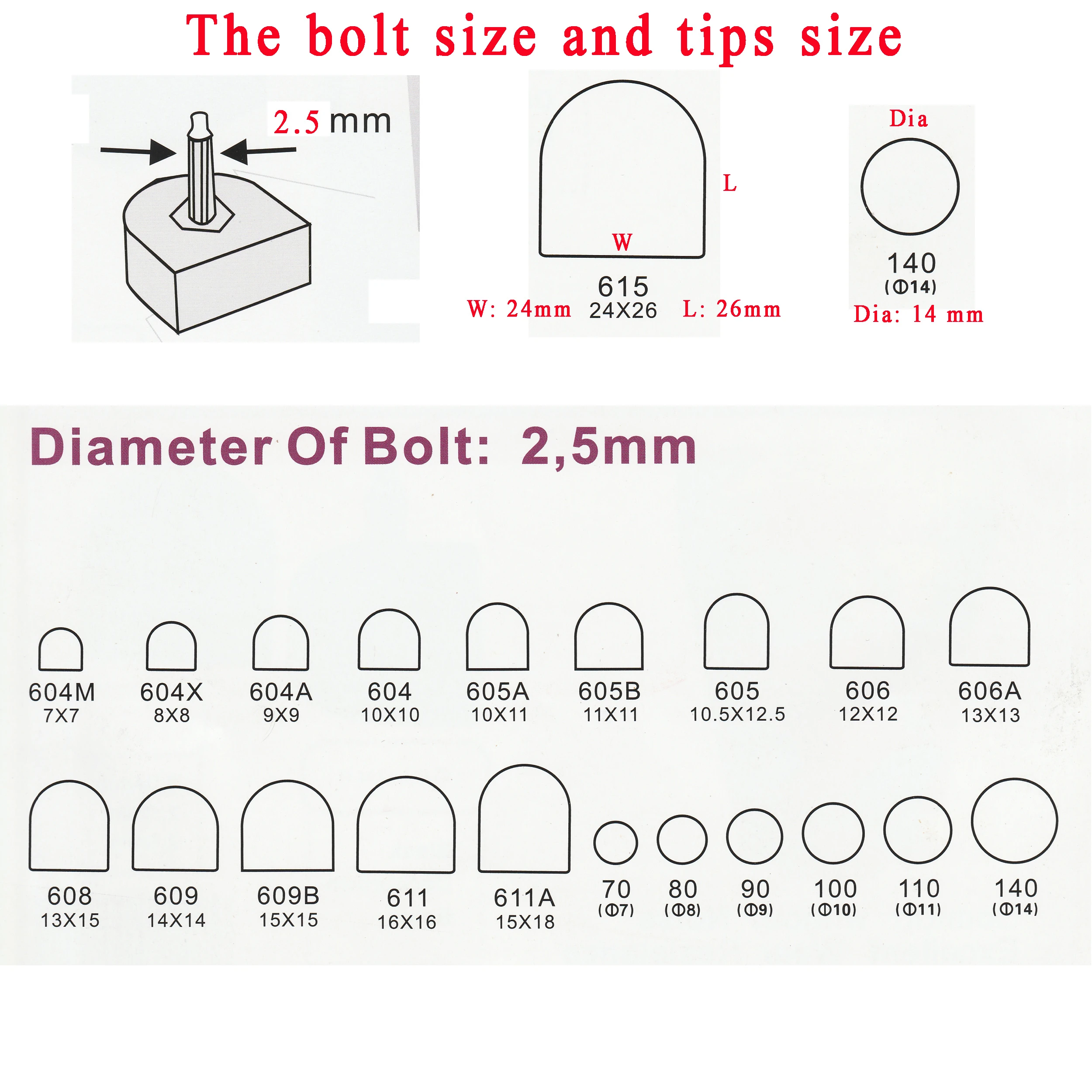 10pairs /lot Women's High Heel Tips Nail Dia Is 2.5mm Replacement Heel ...