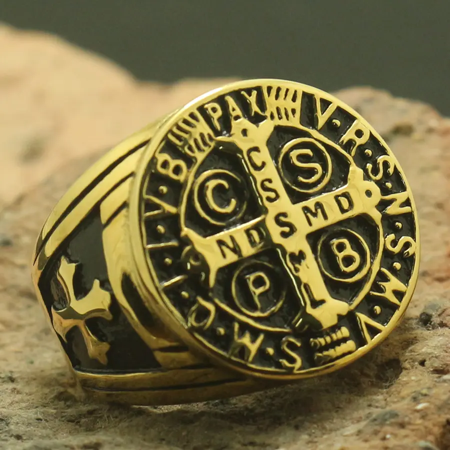 Saint Benedict Of Nursia CSPB CSSML NDSMD Unisex 316Lสแตนเลสคริสเตียน ...