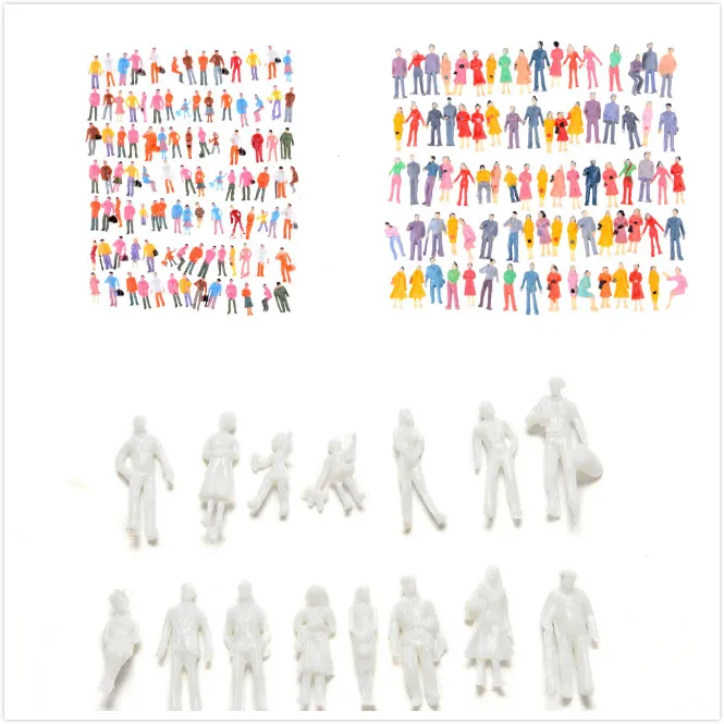 10/100pcs Model People Scale 1:50/1:100/1:150 Mix Painted Model People ...
