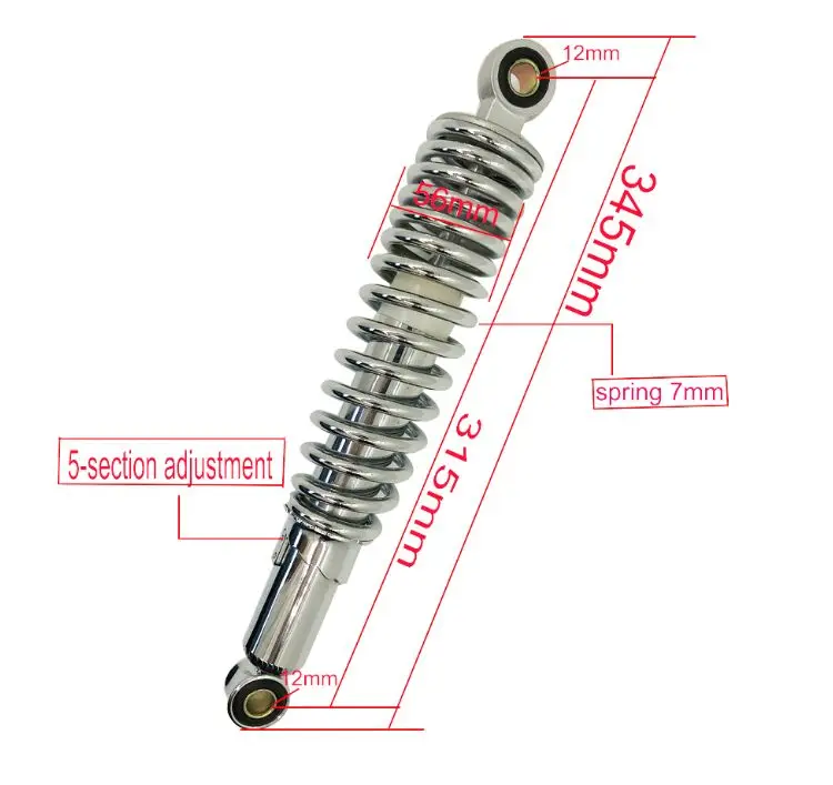 315mm-7MM-Spring-motorcycle-Rear-Shock-Absorbers-for-CX500-Honda-Yamaha ...