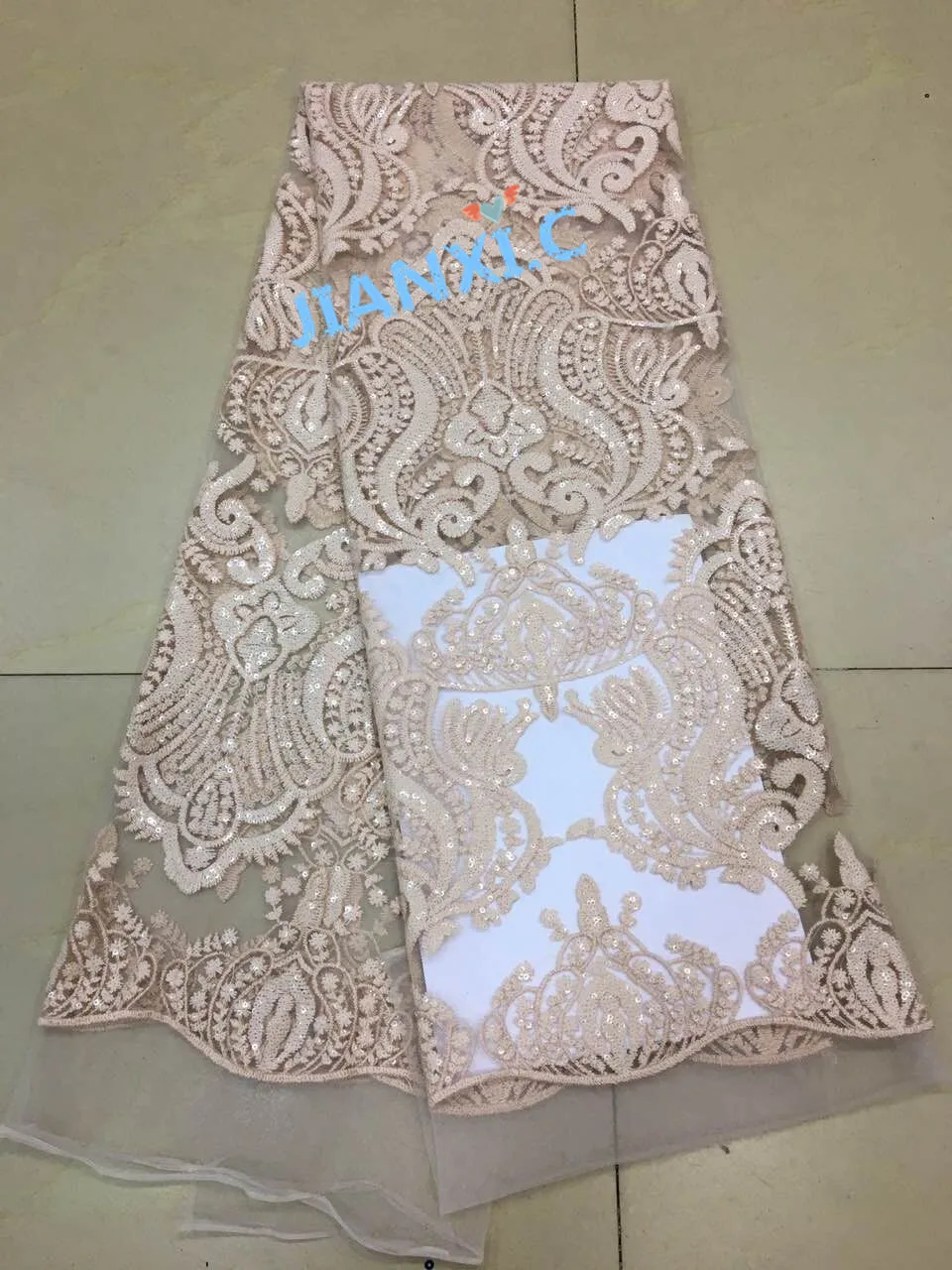 6 Colors Indian Embroidered Lace Fabric Hot Selling French Net Lace For ...