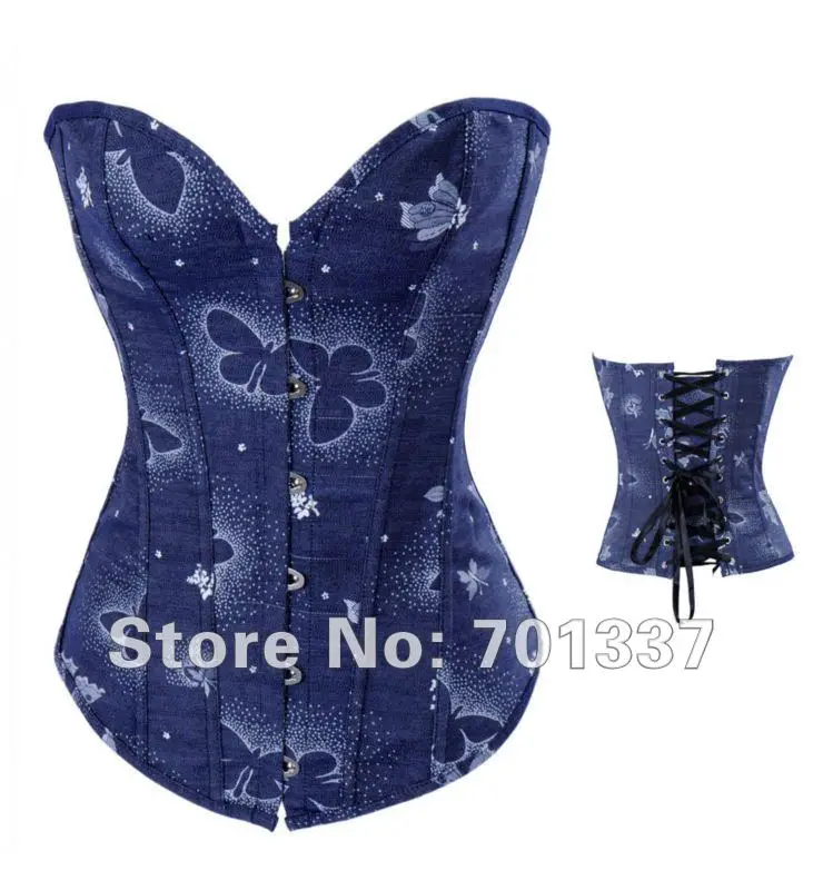 wholesale Sexy Lingerie Blue Lace Up Basque Corset Club Wear 2831 S XL ...