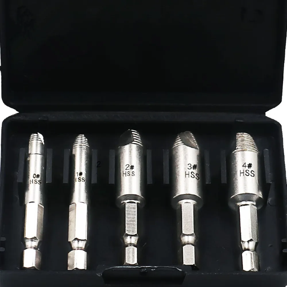 5pcs Damaged Screw Remover 1/4"hex Shank Hss Broken Breakage Head ...