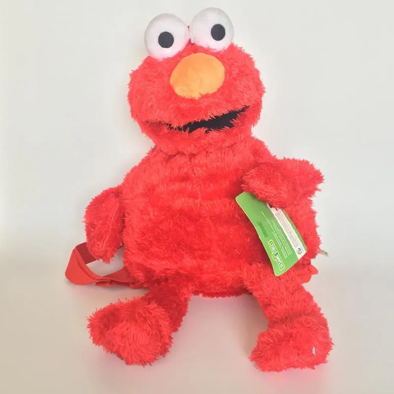 45cm Bags Anime Sesame Street Elmo Plush Backpack Soft Stuffed ...