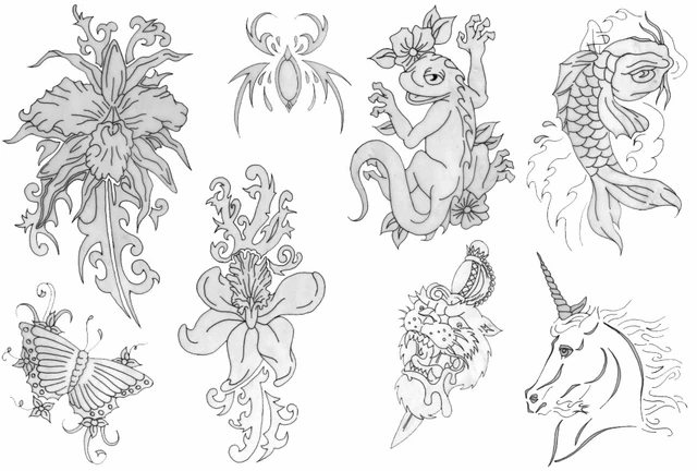 Tattoo Flash Sheets Outline