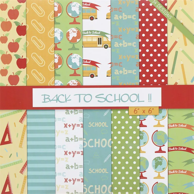 Kscraft 28pcs 6" Single-side Printed Back To School Pattern Creative ...