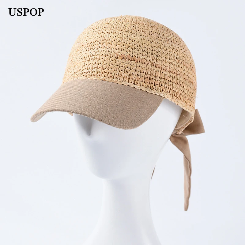 USPOP 2019 New women spring caps raffia baseball caps casual adjustable ...