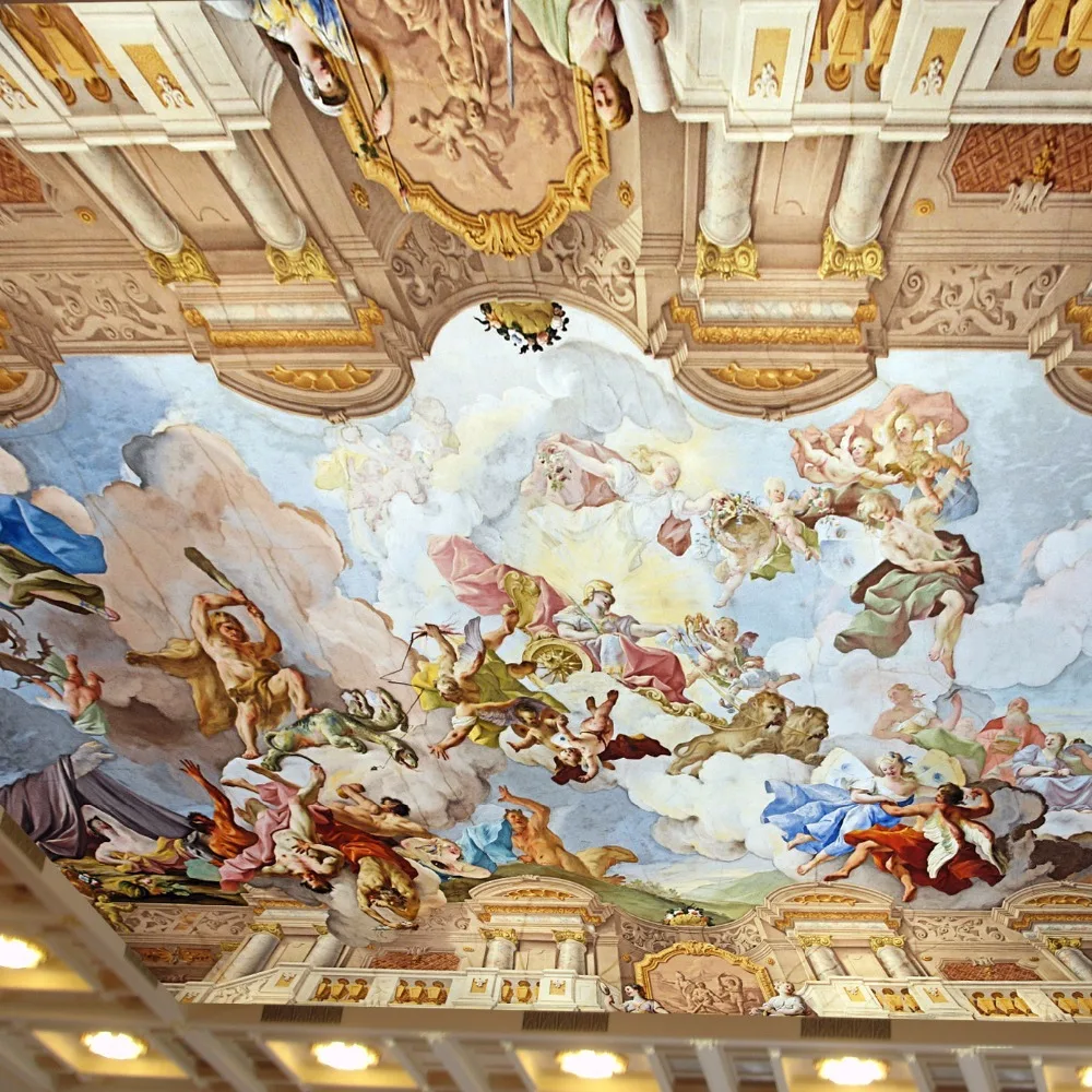 beibehang European church ceiling living room bedroom ceiling 3d wall ...