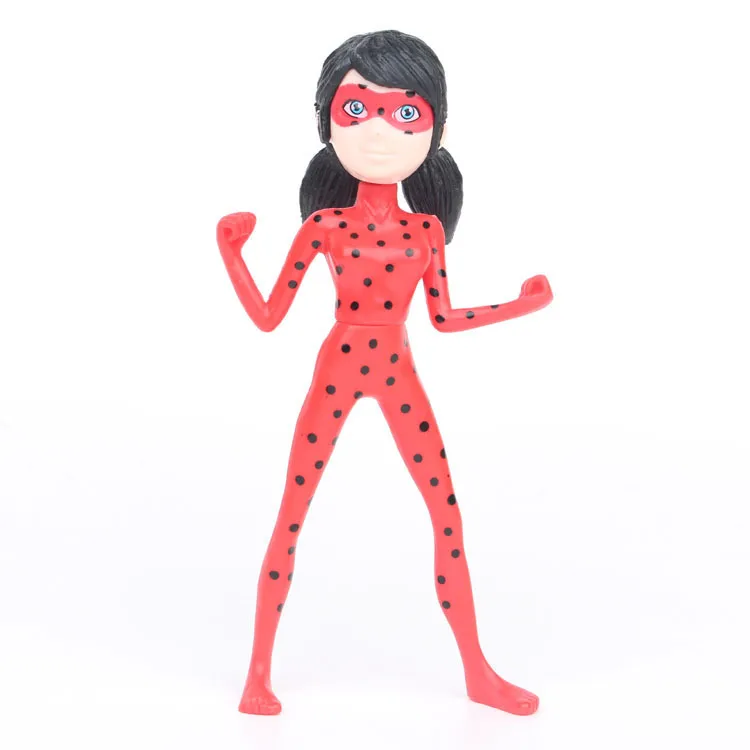 8pcs Set Ladybug Action Figure Toys Black Red Cat Noir Tikki Jouet Pvc ...